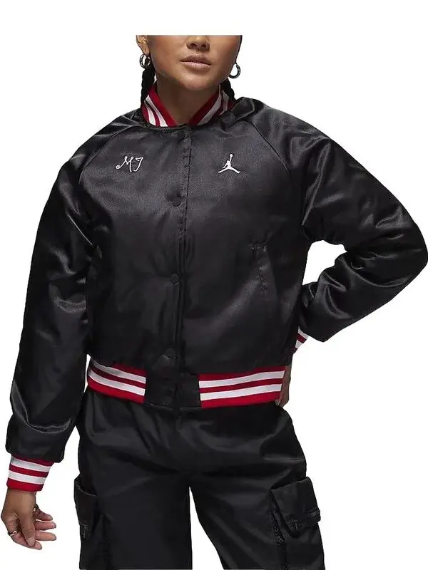 JORDAN Varsity Jacket - Black/white/red