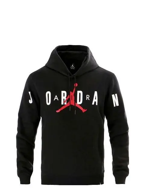 JORDAN Air Fleece Lined Hooded Sweatshirt - Black