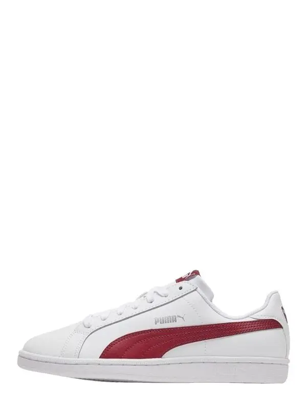 PUMA Smash Leather Low Top Sneakers - White/red