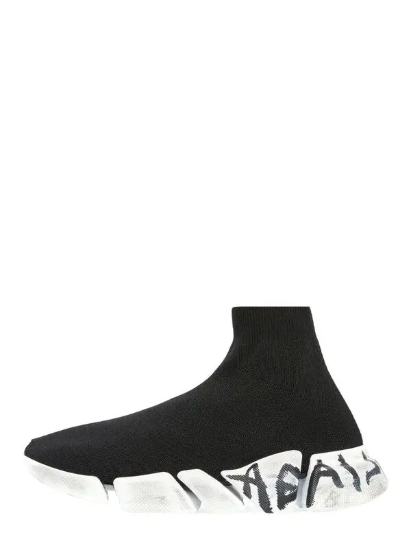 Balenciaga Speed 2.0 Graffiti Sneakers - Black/white
