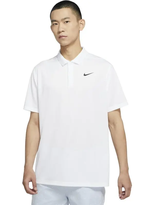 Nike Dri-fit Victory Solid Color Logo Printing Quick Dry Breathable Short Sleeve Polo Shirt White - Multi-color