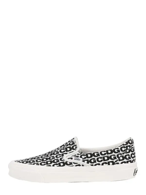 VANS Comme Des Garçons X Og Classic Slip-on 'cdg Print Blanc De Blanc - White/black