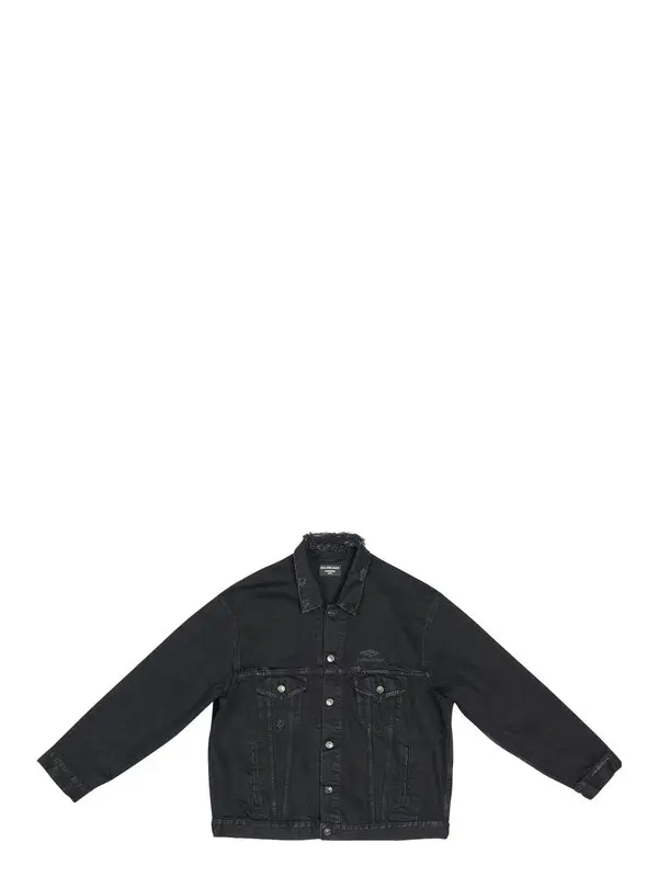 Balenciaga 3b Sports Icon Denim Jacket - Black