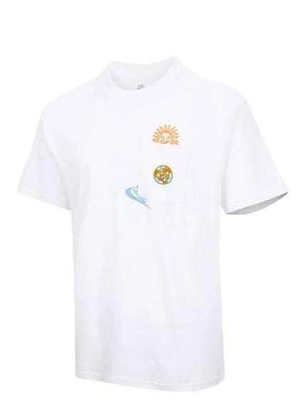 Nike Cartoon Pattern Printing Round Neck Short Sleeve White T-shirt - Default Color