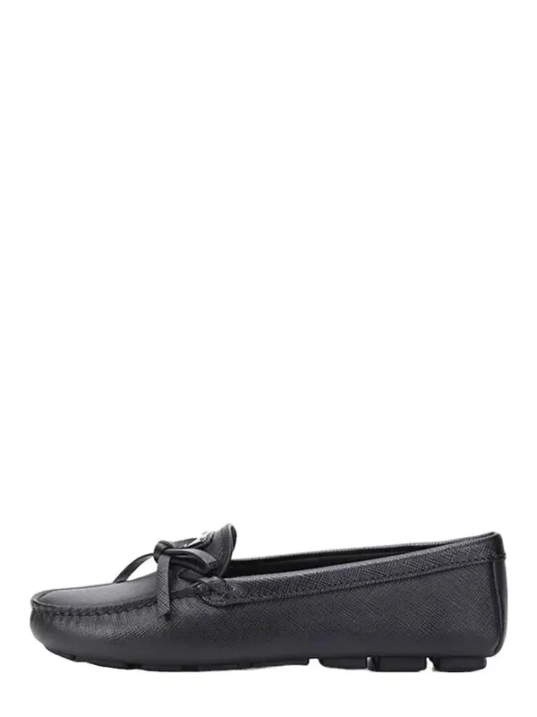 Prada Saffiano Leather Driving Loafers - Black