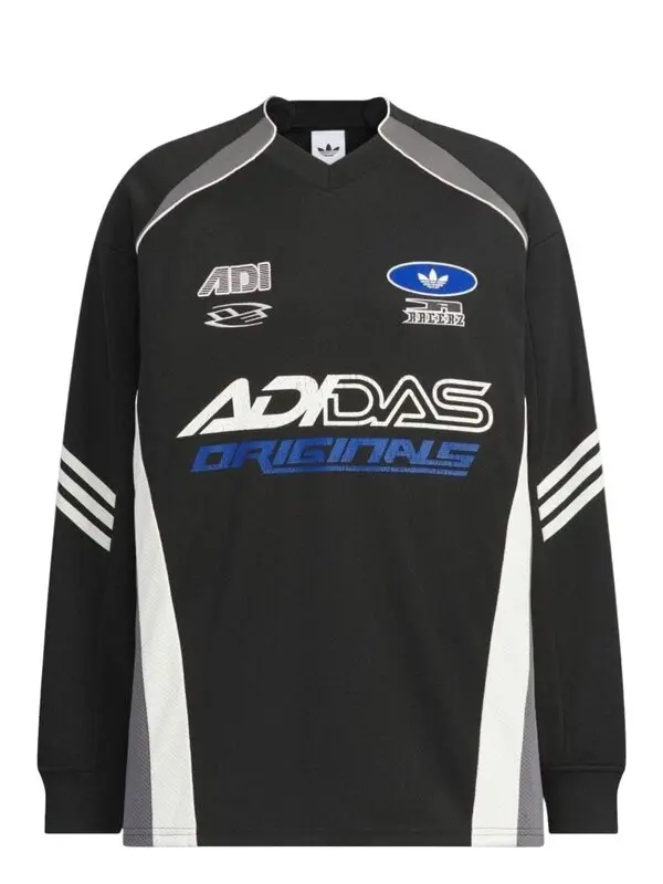 Adidas Long Sleeve T-shirt - Black/blue/gray