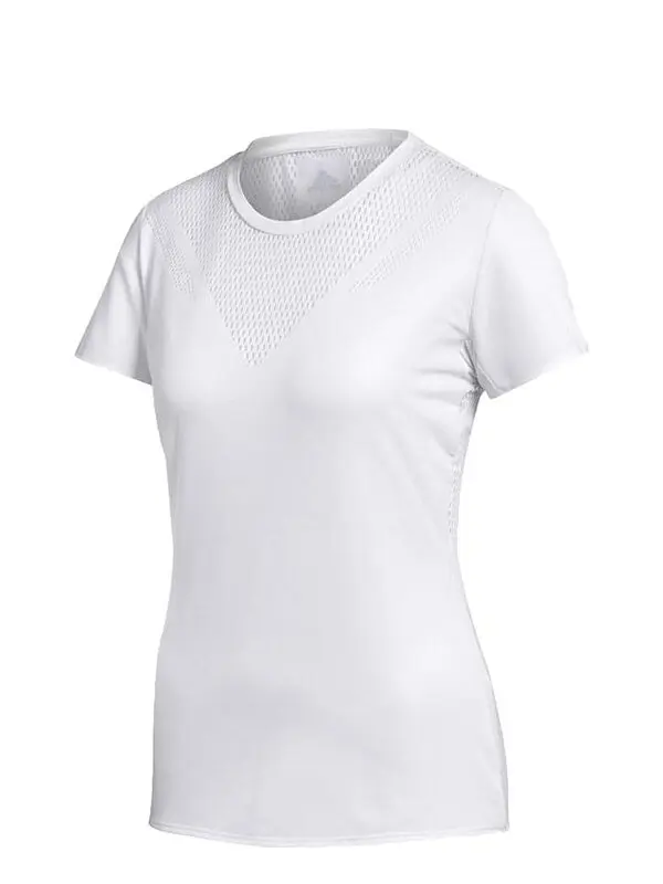 Adidas Mesh Hollow Out Casual Sports Short Sleeve Shirt - White