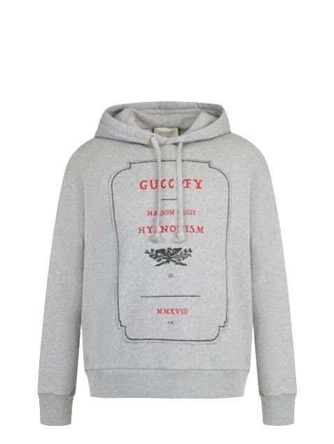 Gucci Hypnotism Graphic Hooded Sweatshirt - Grey