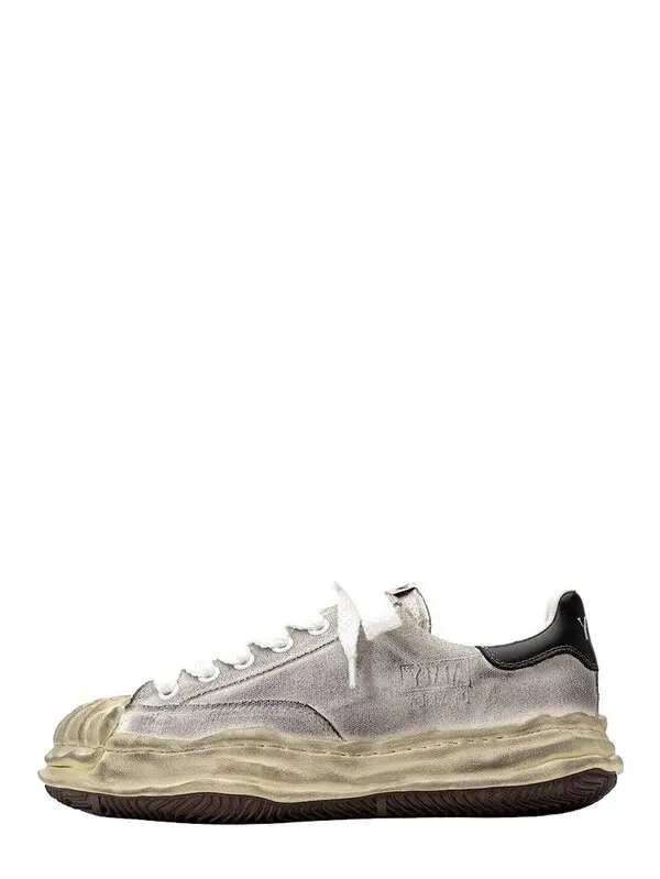 Mihara Yasuhiro Blakey Og Sole Distressed Canvas Low Top Sneakers - White