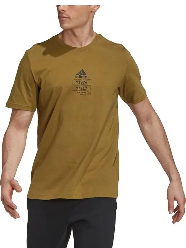 Adidas Tech Refl Tee M Running Athleisure Casual Sports Round Neck Short Sleeve - Yellow