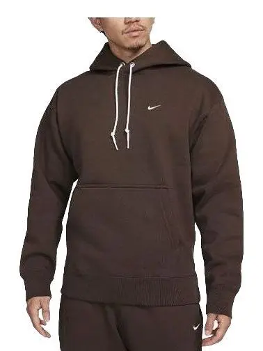 Nike Solo Swoosh Fleece Hoodie - Baroque Brown/white