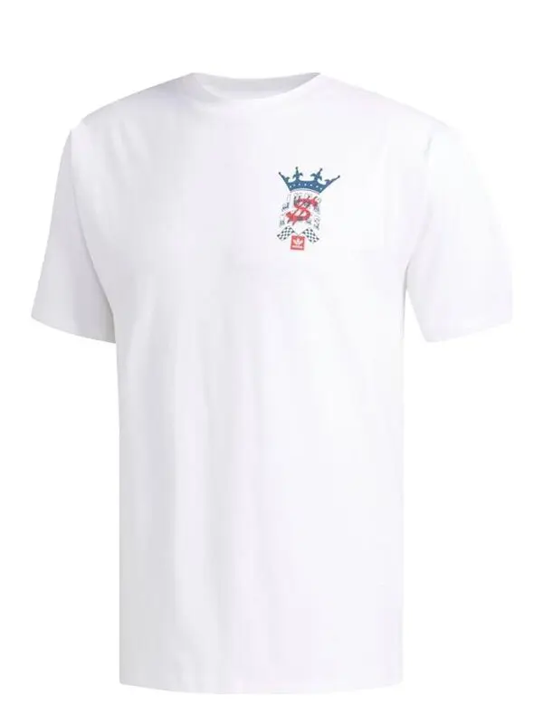 Adidas Originals Wehaultee Skateboard Printing Sports Round Neck Short Sleeve - White