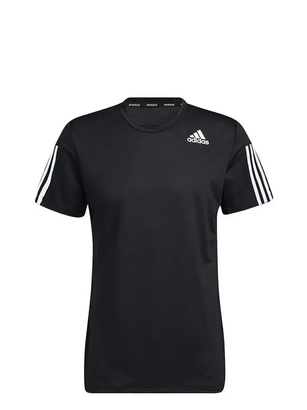 Adidas Aero3s Tee Pb Stripe Sports Short Sleeve T-shirt - Black