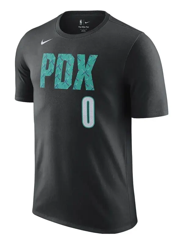 Nike X Nba Portland Trail Blazers City Edition Graphic T-shirt - Black