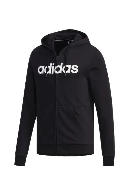 Adidas Neo Full-zip Hooded Jacket With Logo - Black