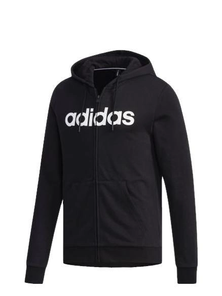 Adidas Neo Full-zip Hooded Jacket With Logo - Black