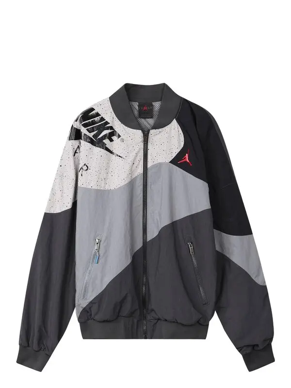 JORDAN Legacy Aj4 Lightweight Logo Printed Jacket - Gray