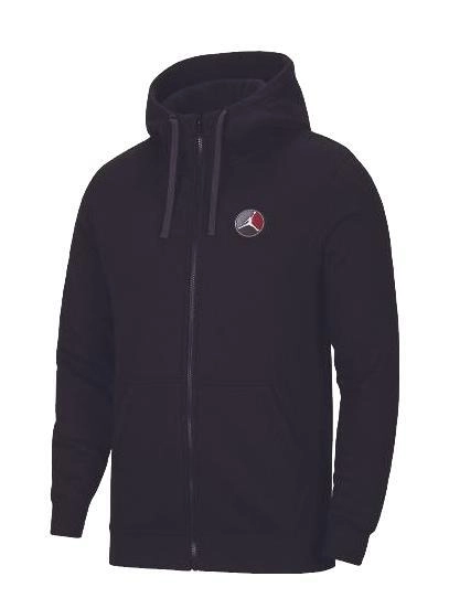 JORDAN Remastered Bruished Fleece Full-zip Hoodie - Black