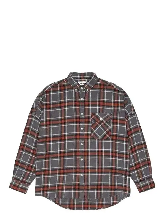 PALACE Fw22 Flannel Dpop Shoulder Shirt - Red