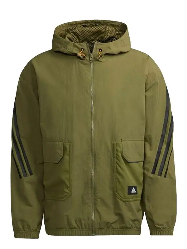Adidas Hooded Jacket With Sporty Stripes - Multi-color