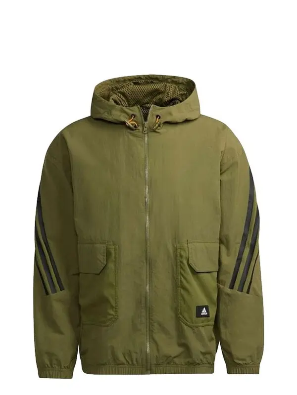 Adidas Hooded Jacket With Sporty Stripes - Multi-color