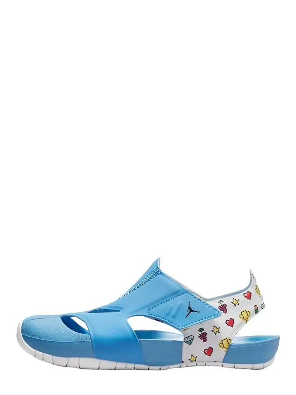JORDAN Flare Sandals - University Blue/poison Lemon Yellow/white