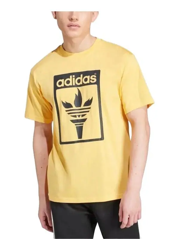 Adidas Trefoil Torch T-shirt Asia Sizing 'yellow Black - Yellow/black