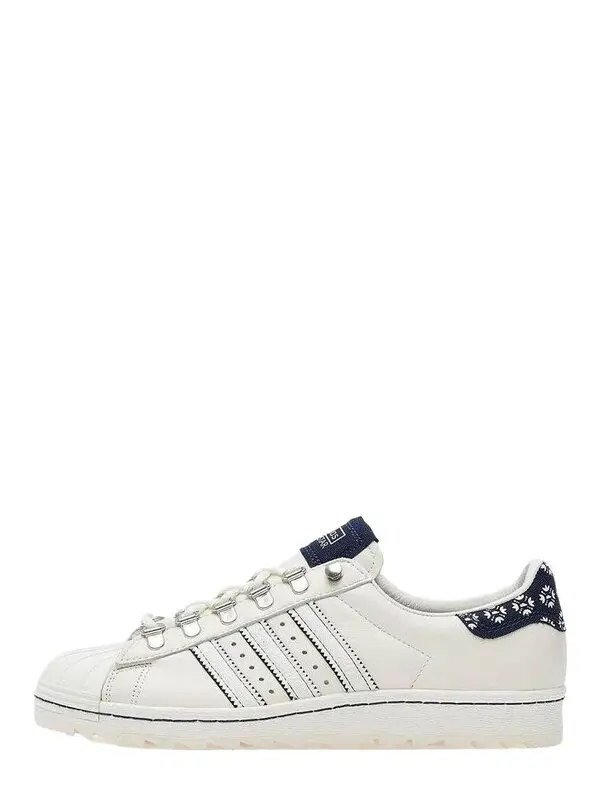 Adidas Footshop X Superstar "blueprinting" Sneakers - White/blue