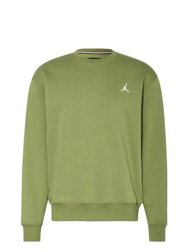 JORDAN Air Brooklyn Fleece Crew-neck Sweatshirt - Sky J Light Olive/white