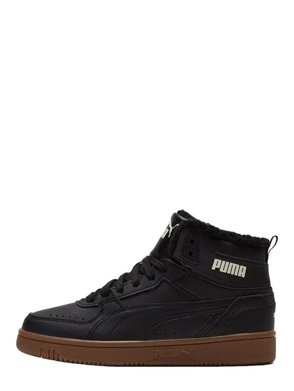 PUMA Rebound Joy Mid Top Sneakers With Fur Trim - Black