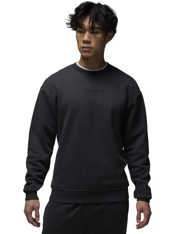 JORDAN Wordmark Knitted Crew Neck Sweatshirt - Black