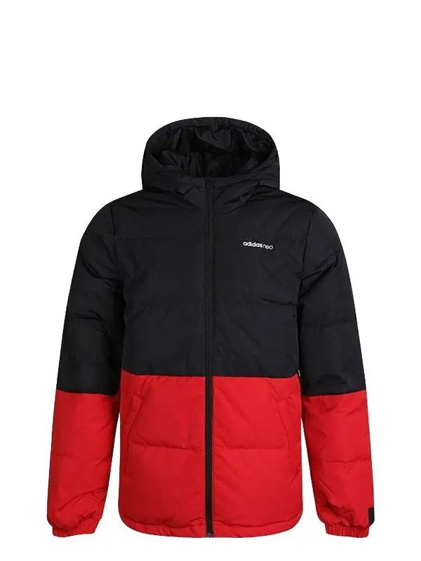 Adidas Neo Hooded Down Jacket - Blackred