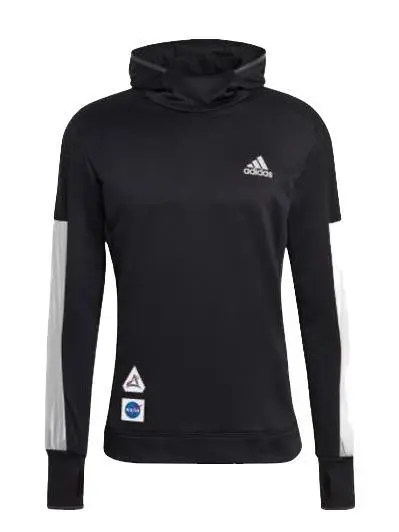 Adidas Space Running Sports Splicing Hoodie - Black