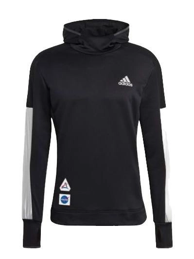 Adidas Space Running Sports Splicing Hoodie - Black