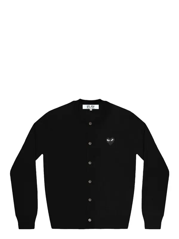 Play Comme Des Garcon Emblem Knit Cardigan - Black