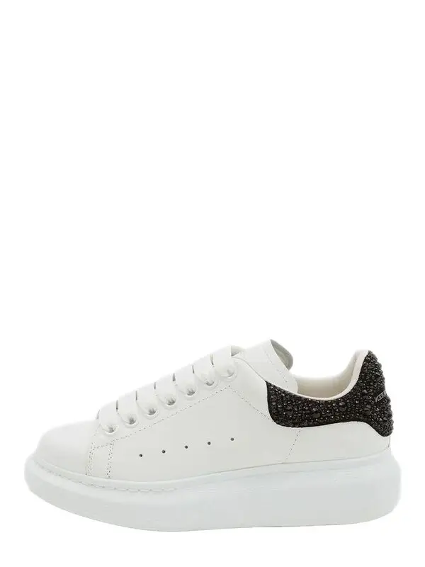 Alexander McQueen Oversized Sneaker With Crystal Embellishment - White/black