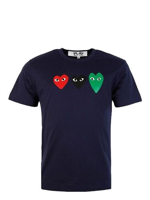 Play Comme Des Garcon Multi Heart T-shirt - Navy