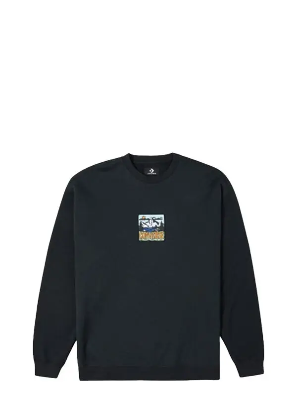 CONVERSE Counter Climate Graphic Crew Sweatshirt Asia Sizing - Black