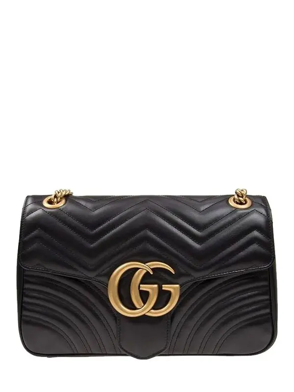 Gucci Marmont Matelasse Shoulder Bag - Black