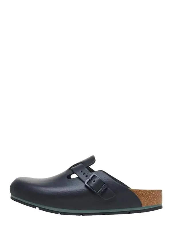 BIRKENSTOCK Boston Pro Natural Leather Clogs - Black