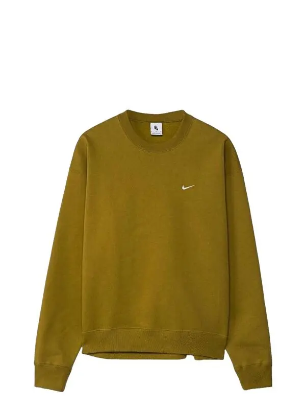 Nike Solo Swoosh Fleece Solid Color Logo Embroidered Long Sleeves Mustard Yellow - Multi-color