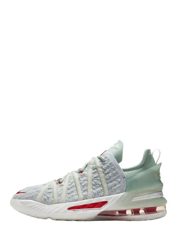 Nike Lebron 18 Empire Jade Sneakers - White/gold/red