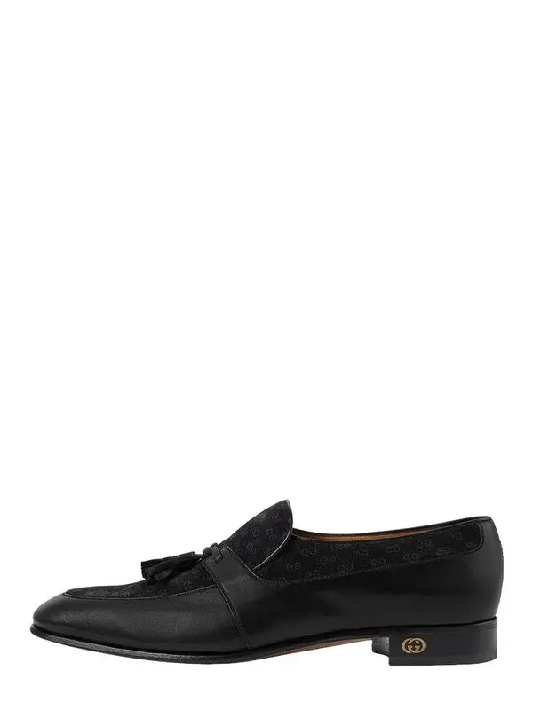 Gucci Tassel-trim Leather Loafers - Black