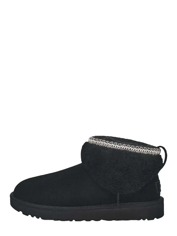 UGG Classic Ultra Mini Maxi Curly Boots - Black