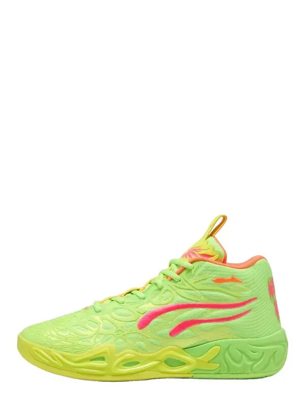 PUMA Mb.04 "neon Gem" High-top Athletic Sneakers - Yellow Alert/green Glare/pink Alert