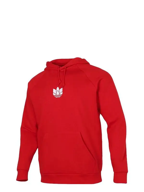 Adidas Originals 3d Trefoil Print Fleece Lined Hoodie - Red