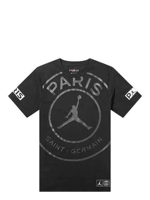 JORDAN Paris Saint-germain Logo Tee Printing Short Sleeve Us Edition - Black