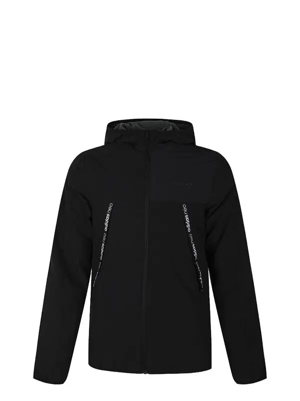 Adidas Neo Sports Hooded Windbreaker Jacket - Black