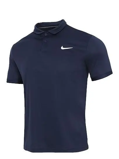 Nike Court Dri-fit Victory Casual Sports Tennis Lapel Short Sleeve Polo Shirt Blue - Navy