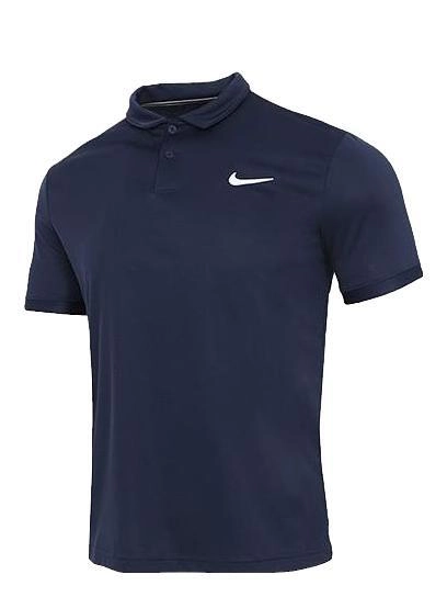 Nike Court Dri-fit Victory Casual Sports Tennis Lapel Short Sleeve Polo Shirt Blue - Navy